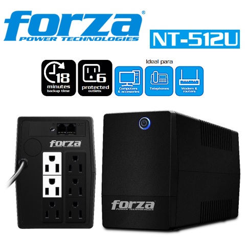 UPS FORZA NT-512U 500VA INTERACTIVA 6 SALIDAS 220V – Belcon Group S.A.C.