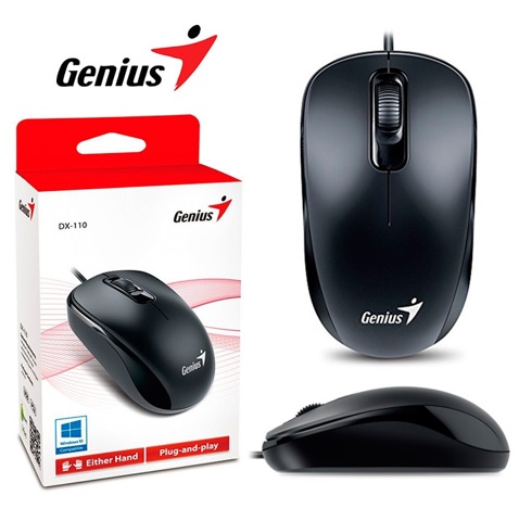 MOUSE GENIUS DX-110 USB OPTICO 1000 DPI BLACK – Belcon Group S.A.C.